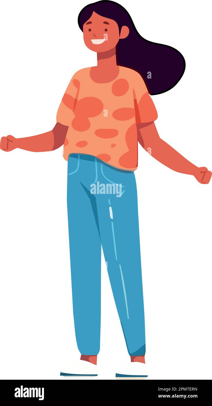 cartoon young woman standing Stock Vector Image & Art - Alamy