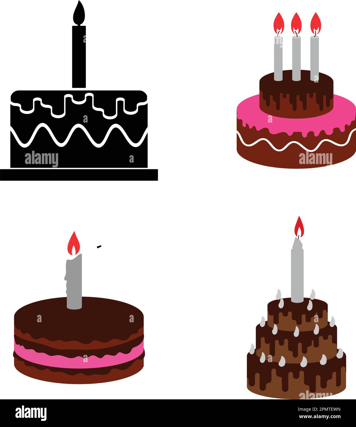 birthday cake icon illustration design Stock Vector Image & Art - Alamy