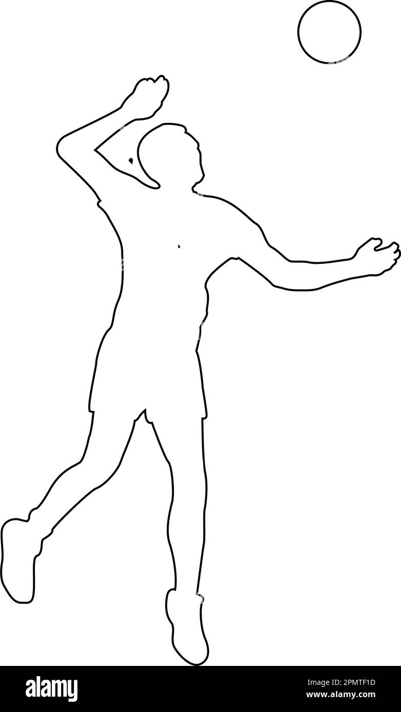 male volleyball player icon doing smash Stock Vector Image & Art - Alamy