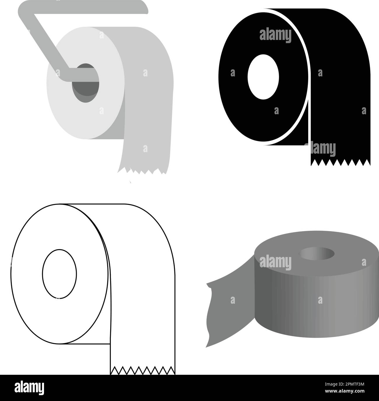 Toilet paper icon illustration Black and White Stock Photos & Images ...