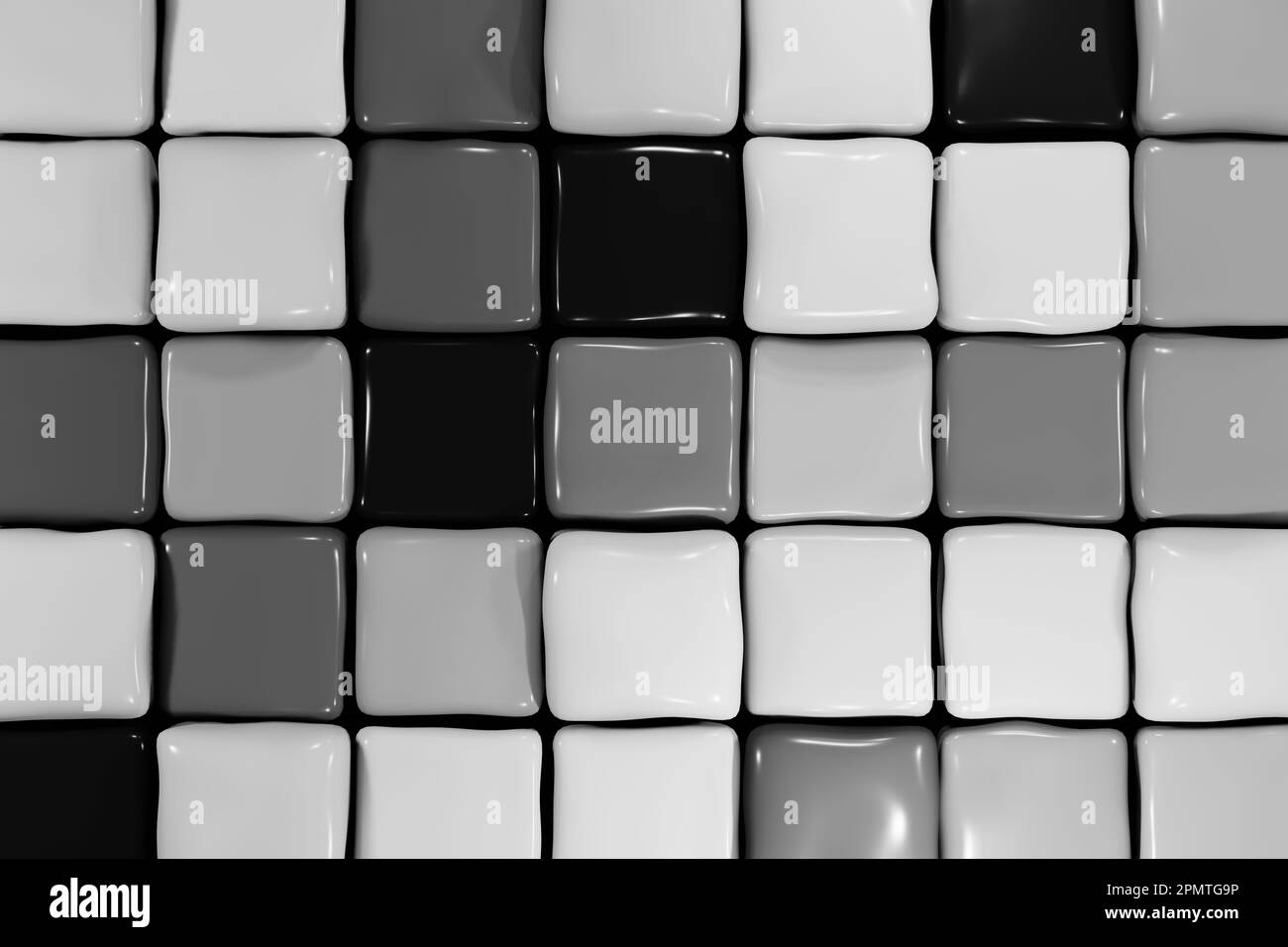 Abstract background with soft black and white cubes. Jelly black and ...