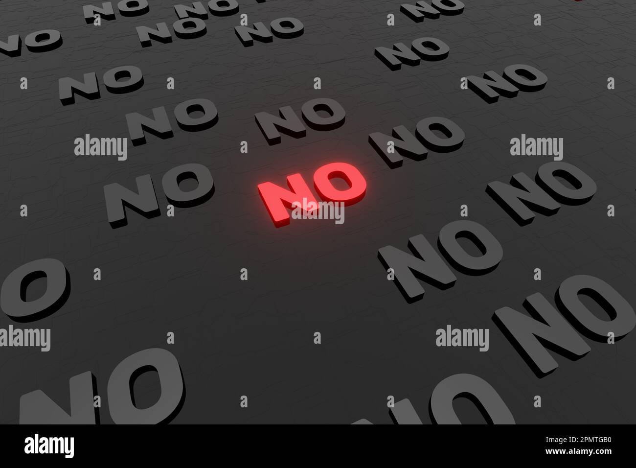 No symbol or nope marks on black background 3d render. Say no or dont ...