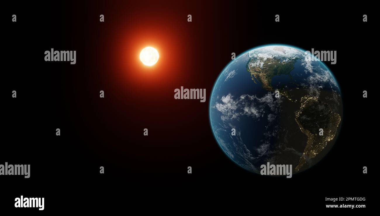 Beautiful 3d earth planet on black background 3d render. World planet ...