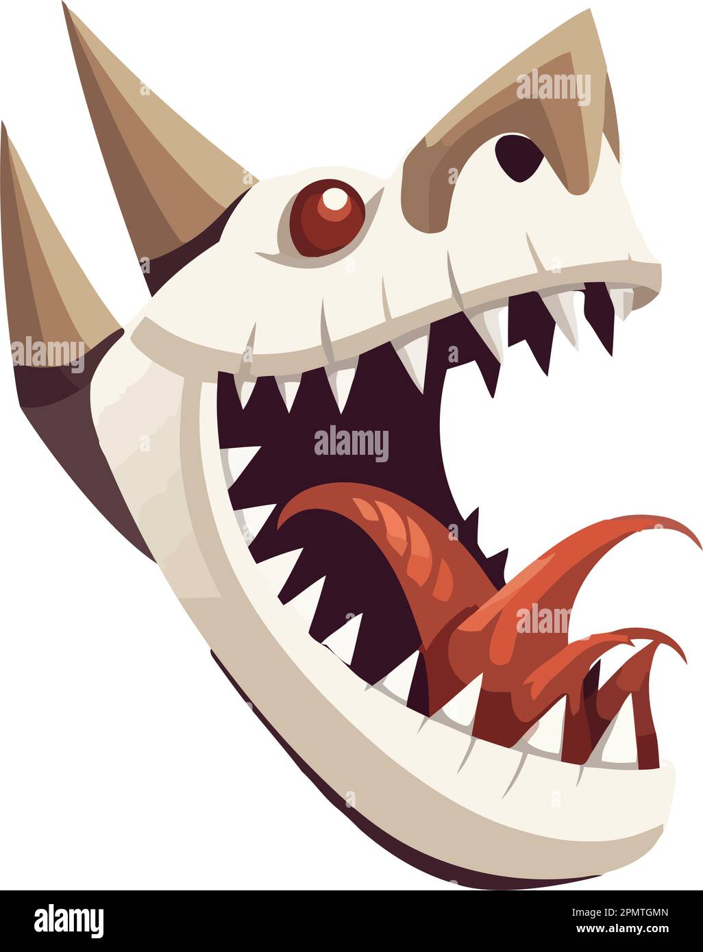 Sharp toothed dragon mascot screams in horror Stock Vector Image & Art ...