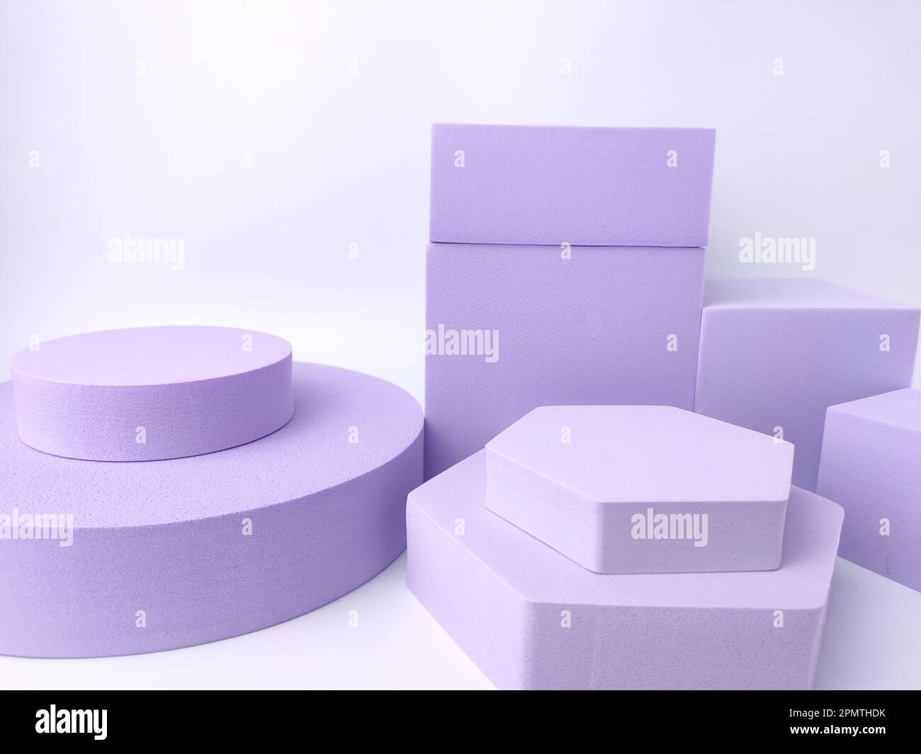 Purple violet podiums minimal product display set on white background ...