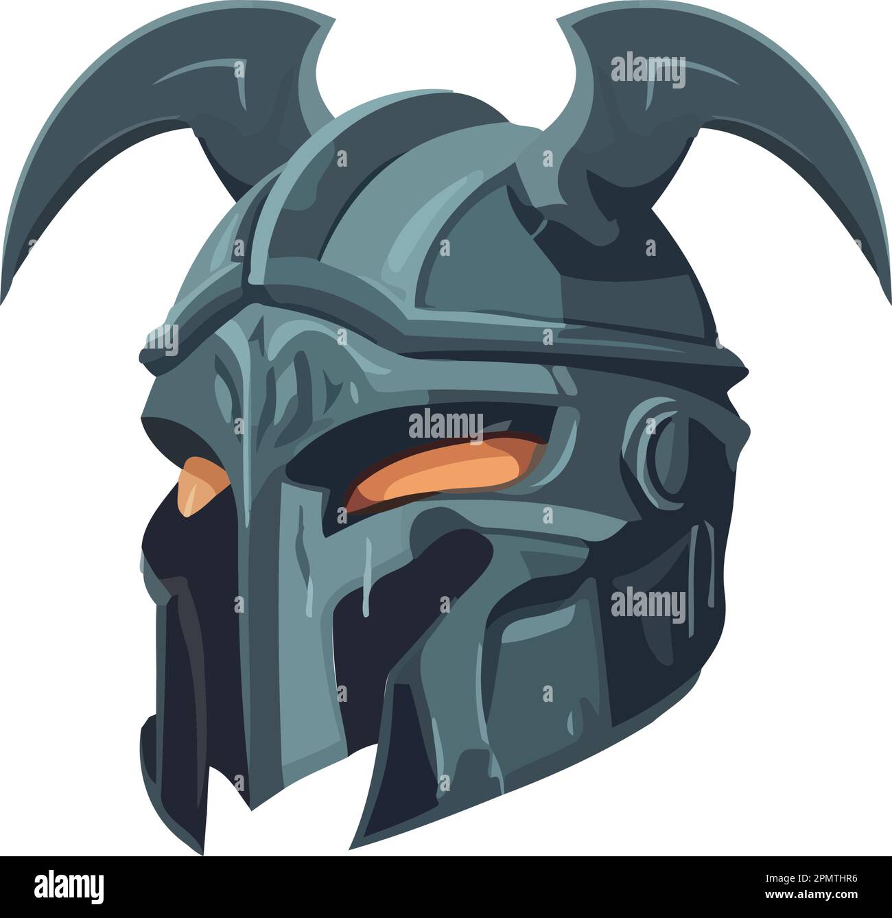 Medieval knight mascot in horned helmet Stock Vector Image & Art - Alamy