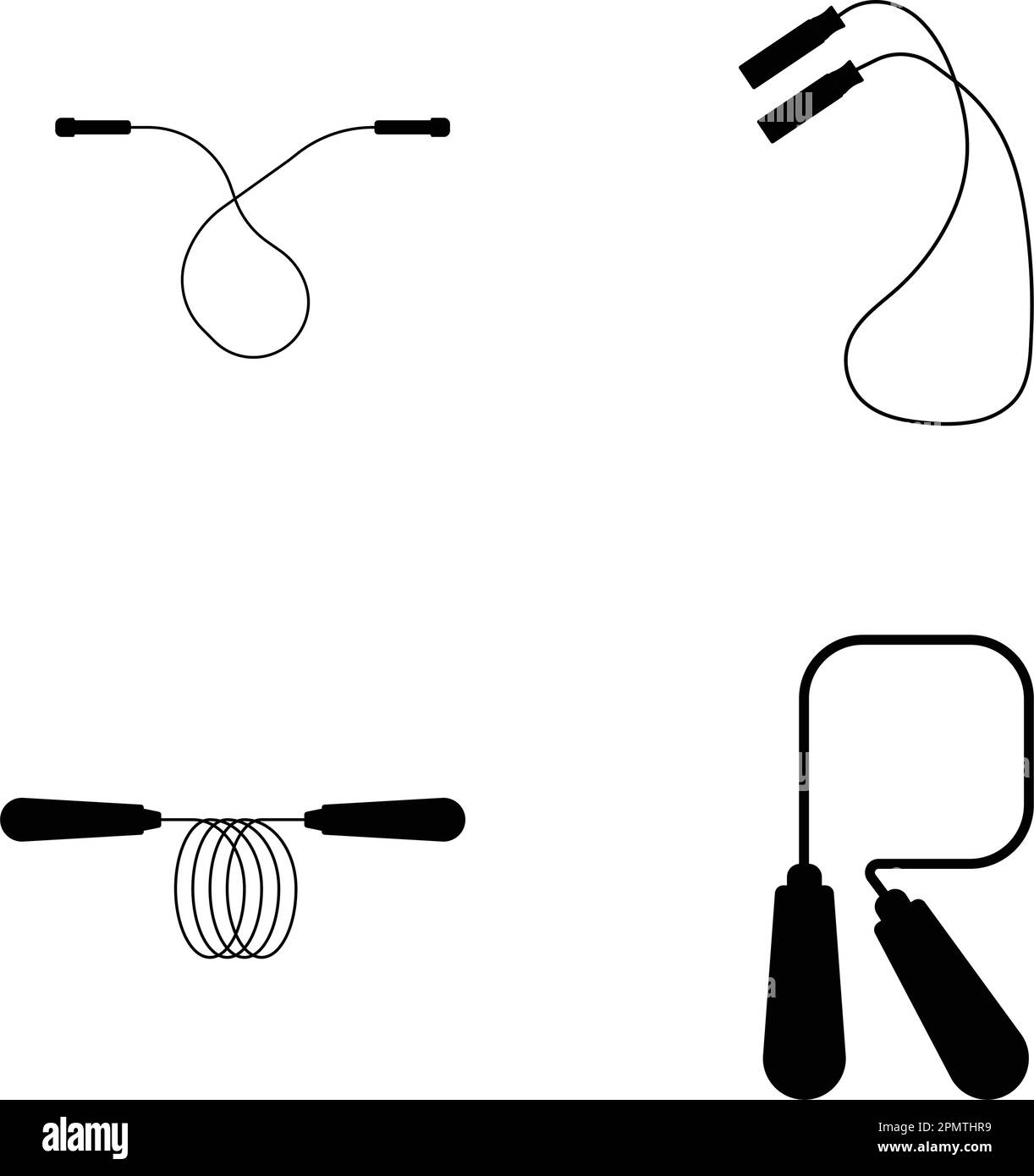 White jump rope icon isolated Black and White Stock Photos & Images - Alamy