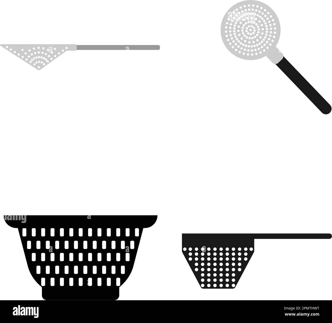 Colander Icon, Kitchen Cullender Utensil Icon Vector Art Illustration ...