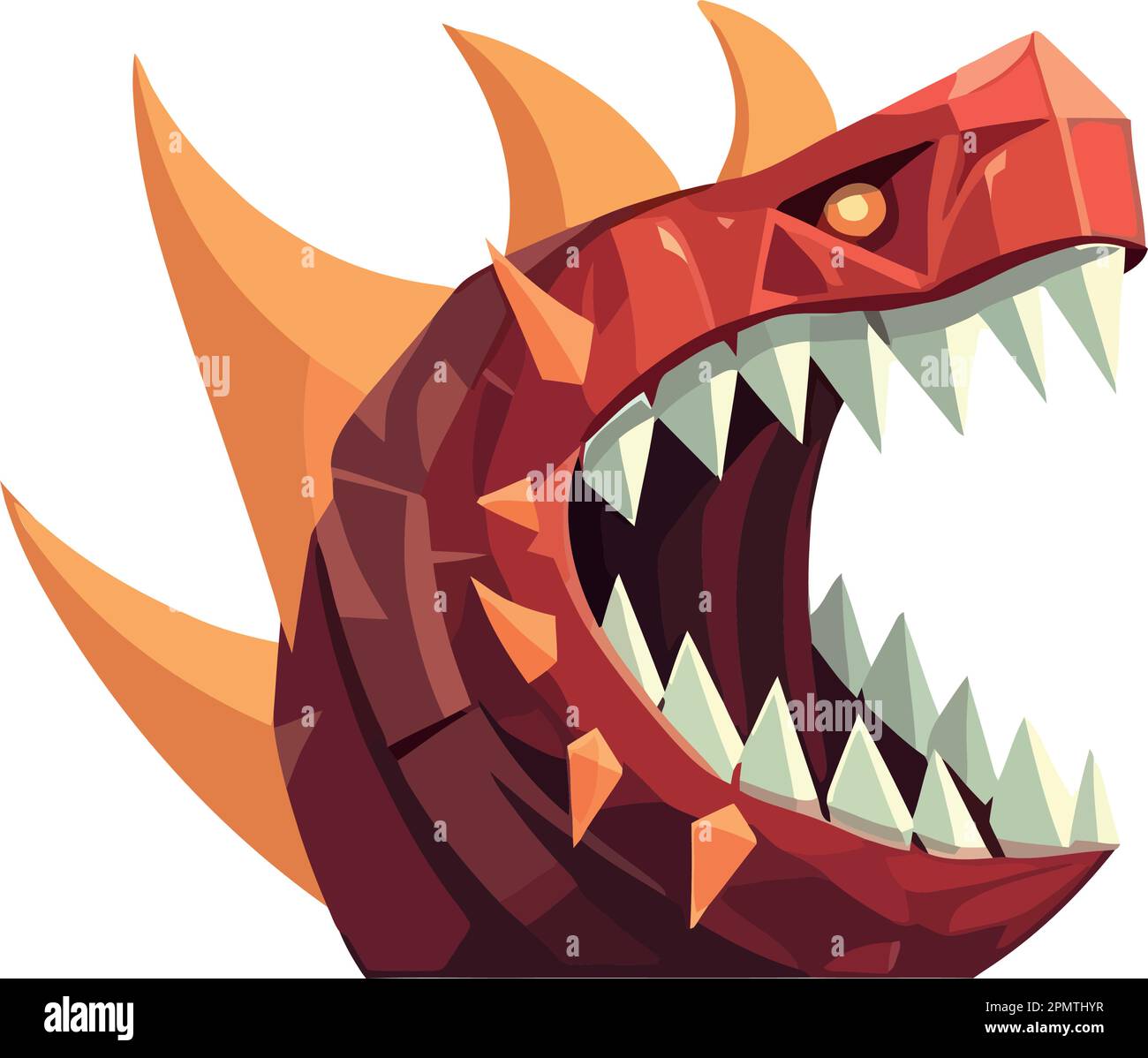 Furious dragon mascot with sharp teeth screaming Stock Vector Image ...