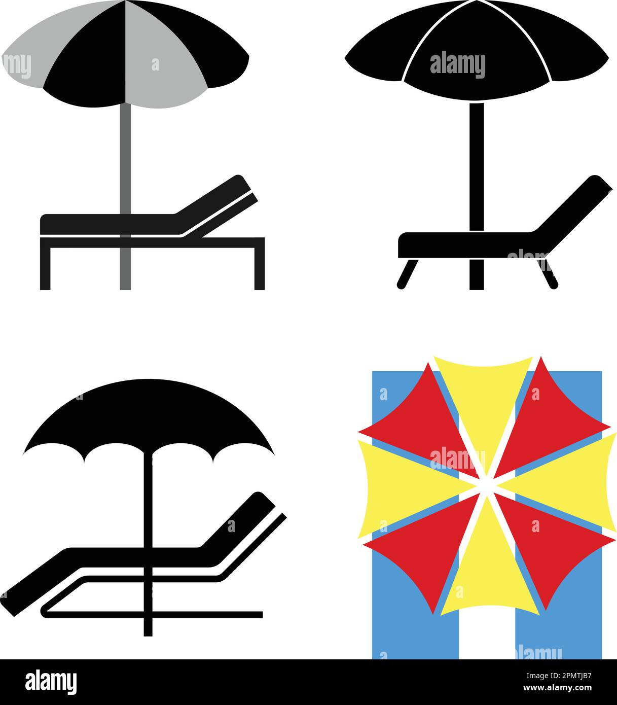 Sunbed icon design isolated on white background. Vector illustration ...