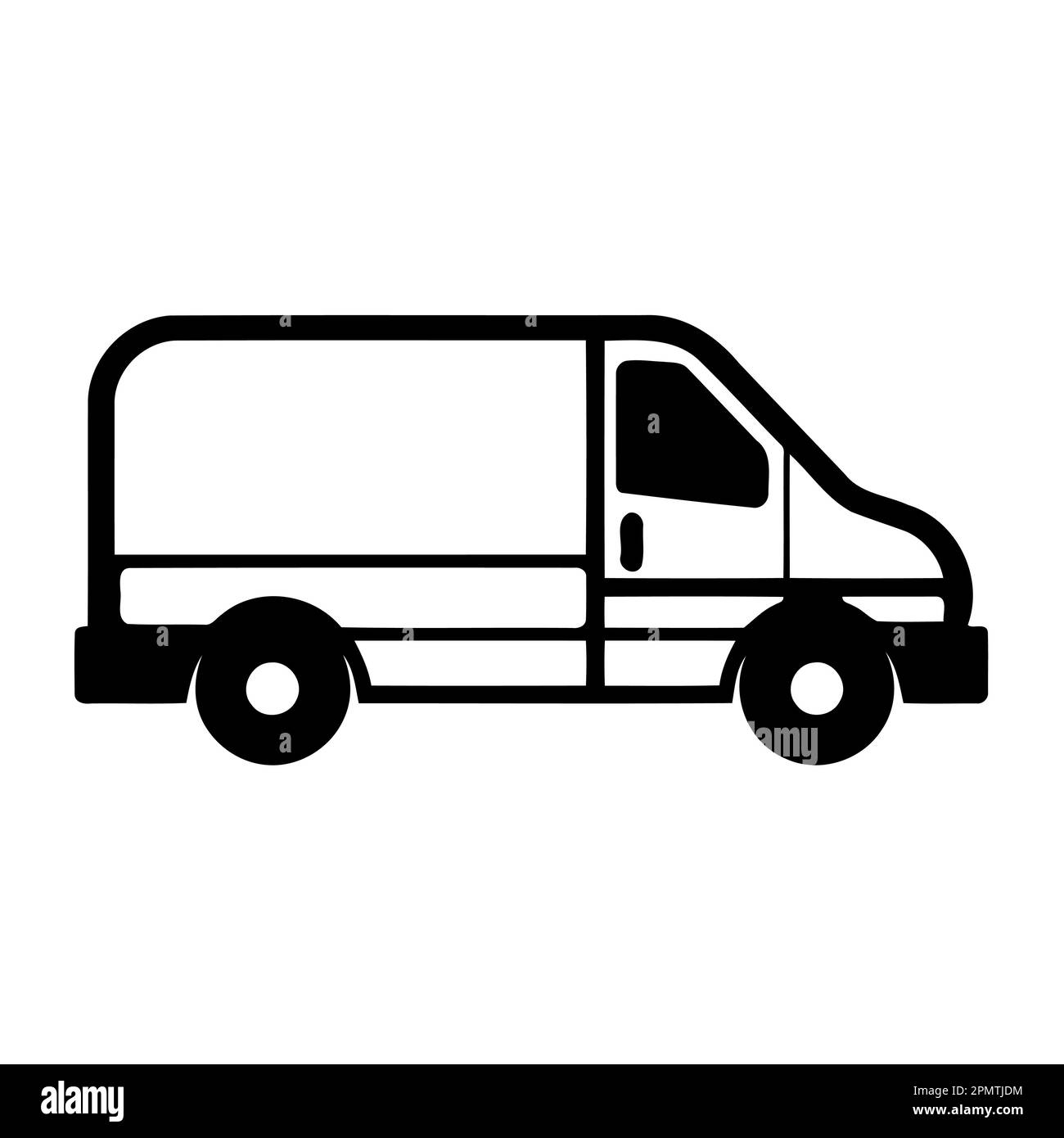 delivery service van minimalist vector illustration Stock Vector Image ...