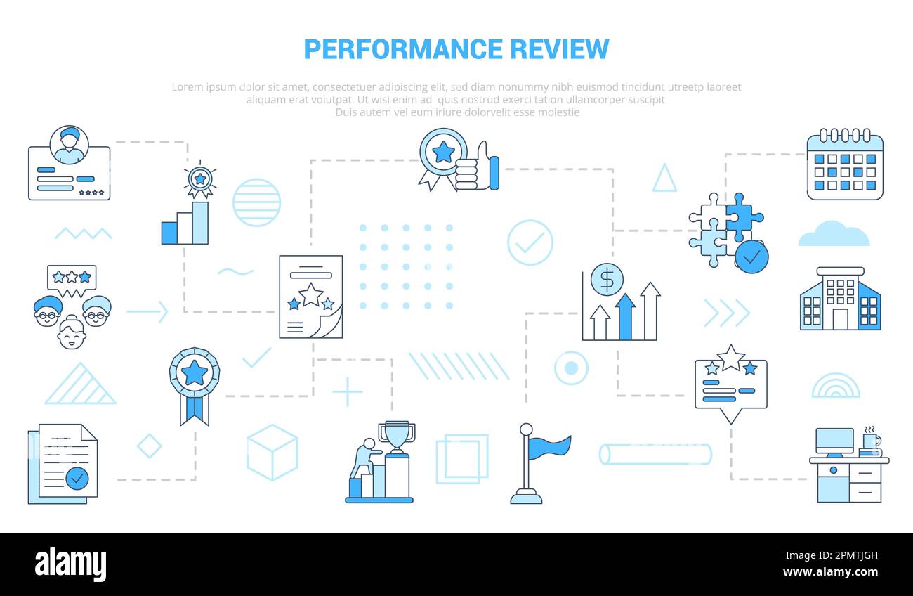performance review concept with icon set template banner with modern ...