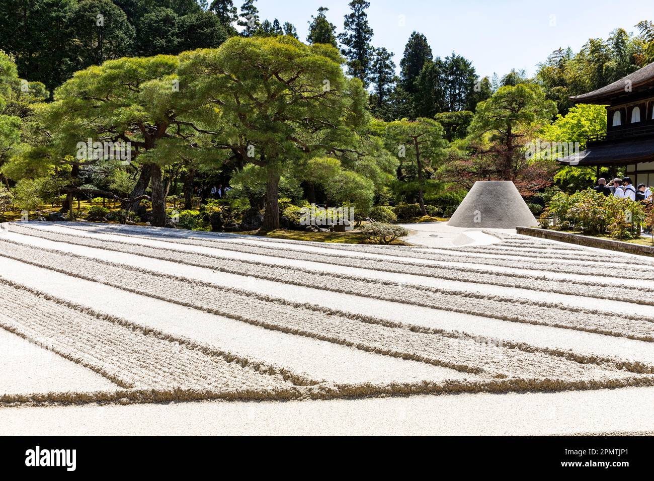 Kyoto Japan April 2023, Ginkaku-ji Silver Pavilion temple sand raked ...