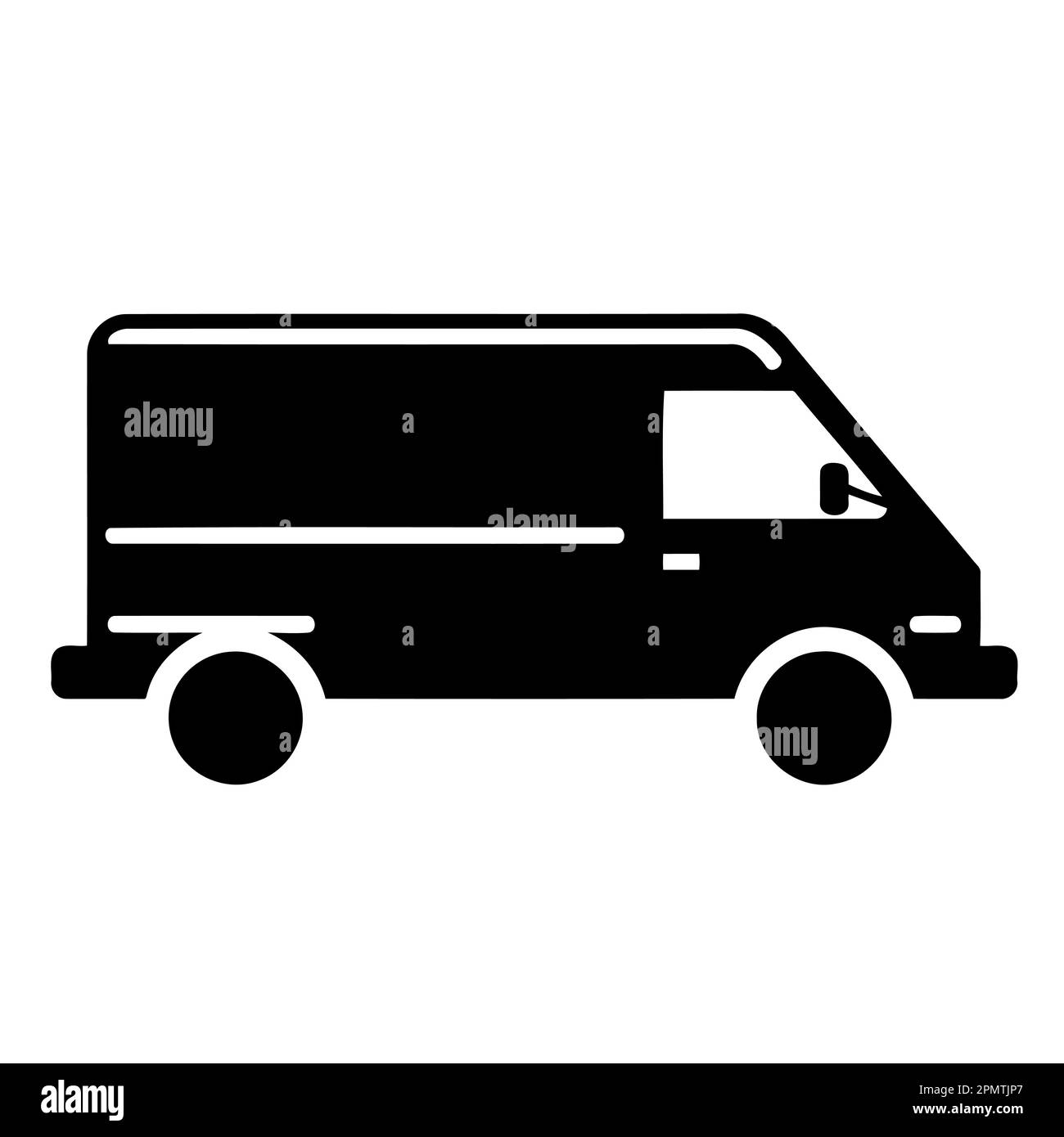 delivery service van minimalist vector illustration Stock Vector Image ...