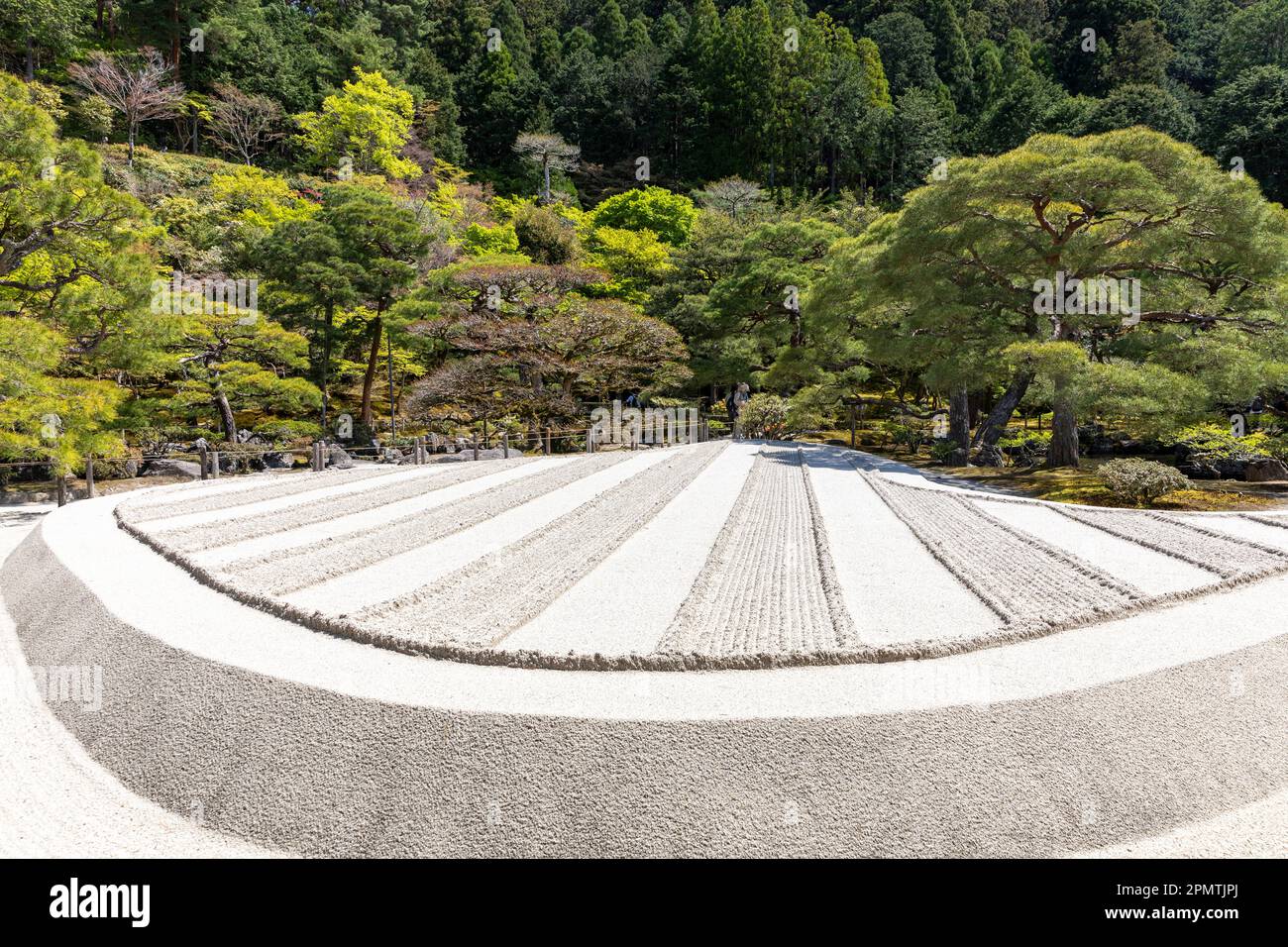 Kyoto Japan April 2023 Ginkaku Ji Silver Pavilion Temple Sand Raked Zen Garden Represents The