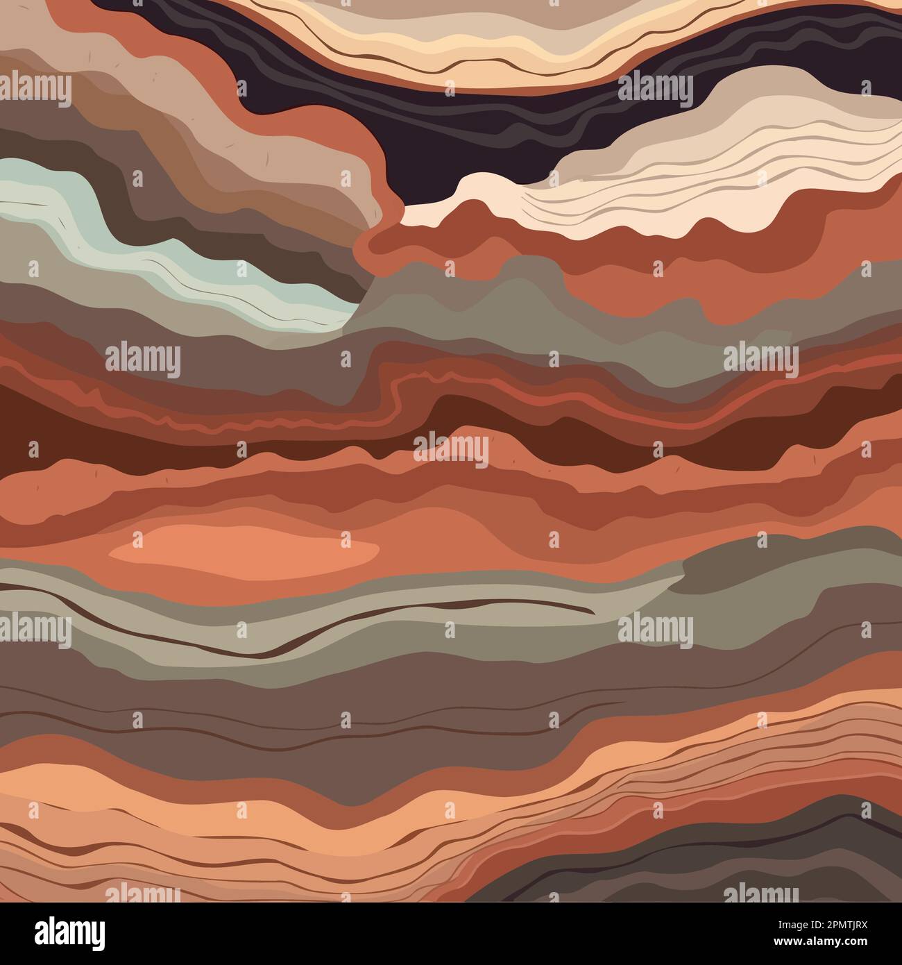 Colorful conceptual illustration to illustrate geology theme rocky soil ...
