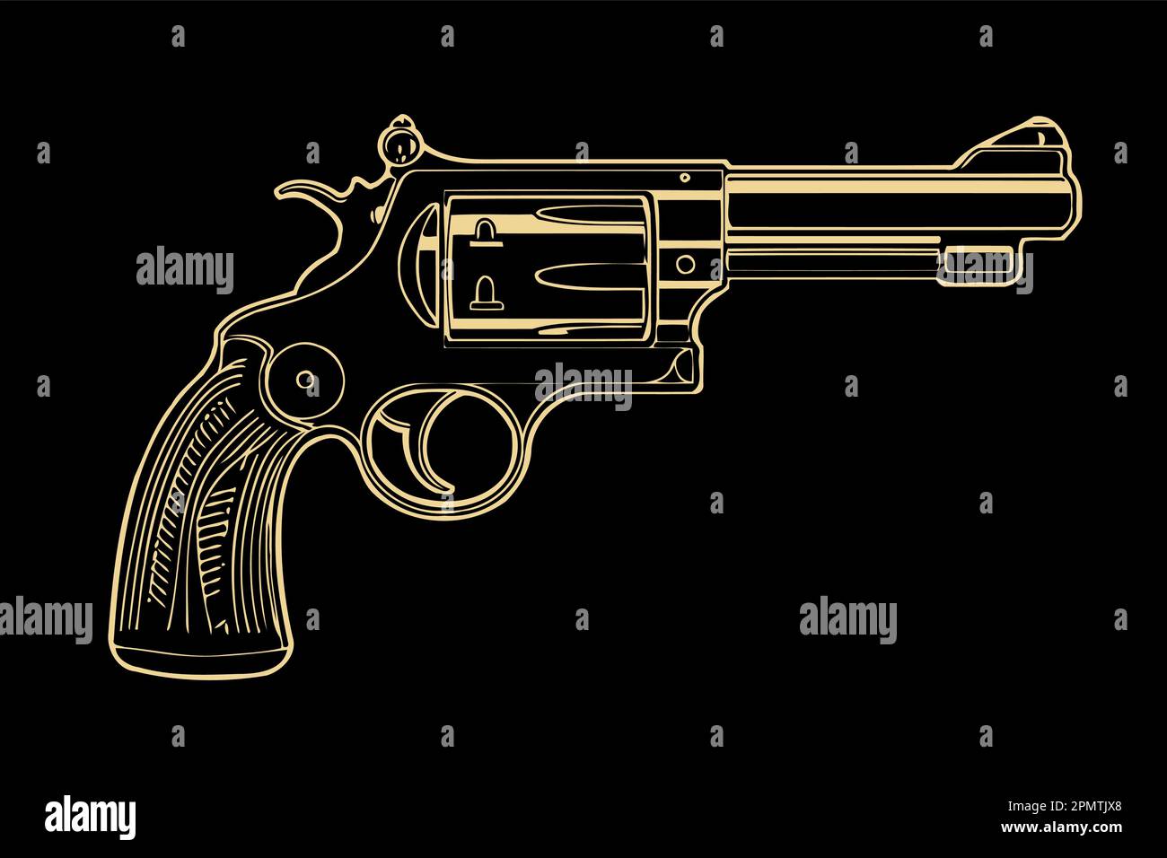 short gun revolver minimalistic vector illustration Stock Vector Image ...
