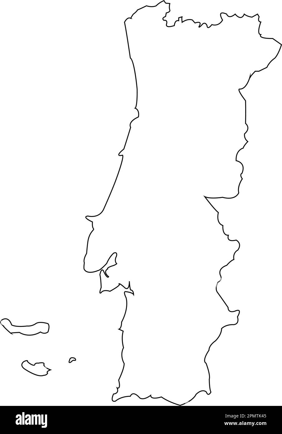 Map outline of spain and portugal Black and White Stock Photos & Images ...