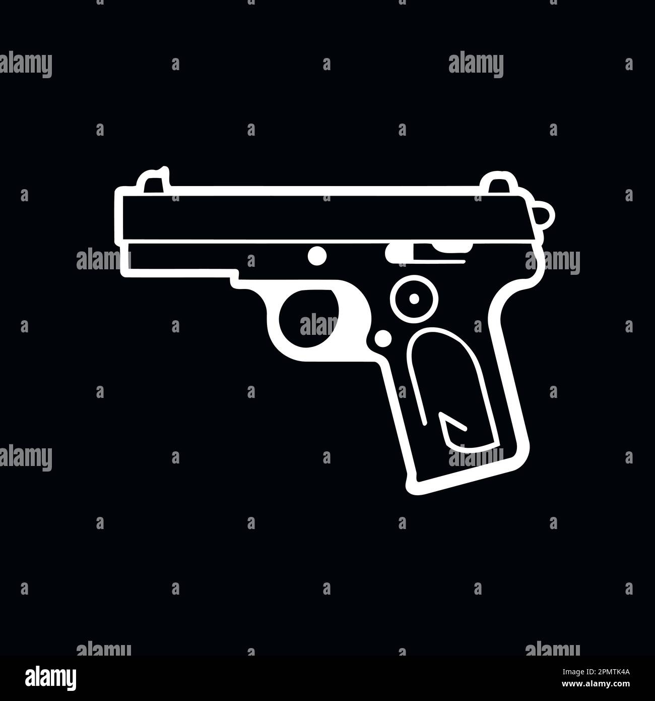 short gun pistol minimalistic vector illustration Stock Vector Image ...