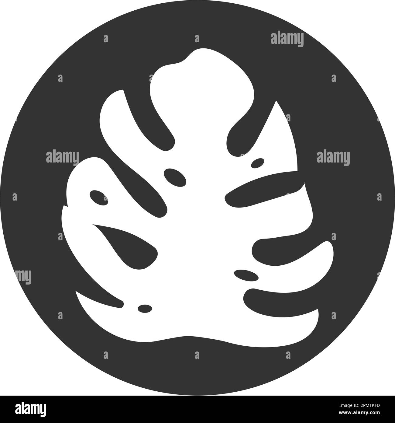 One line drawing monstera Stock Vector Images - Alamy