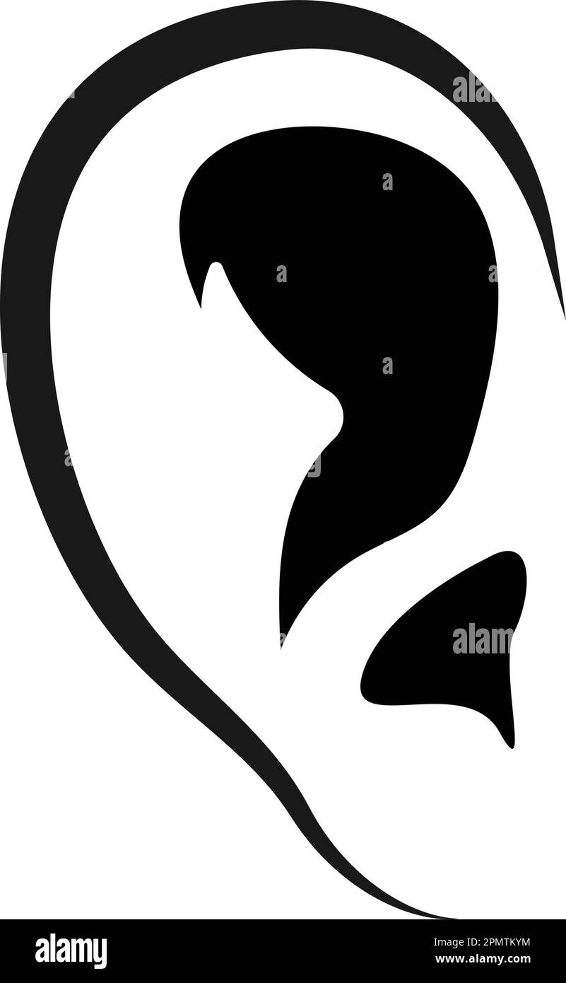 Ear vector icon, hearing symbol. Simple, flat design for web or mobile ...