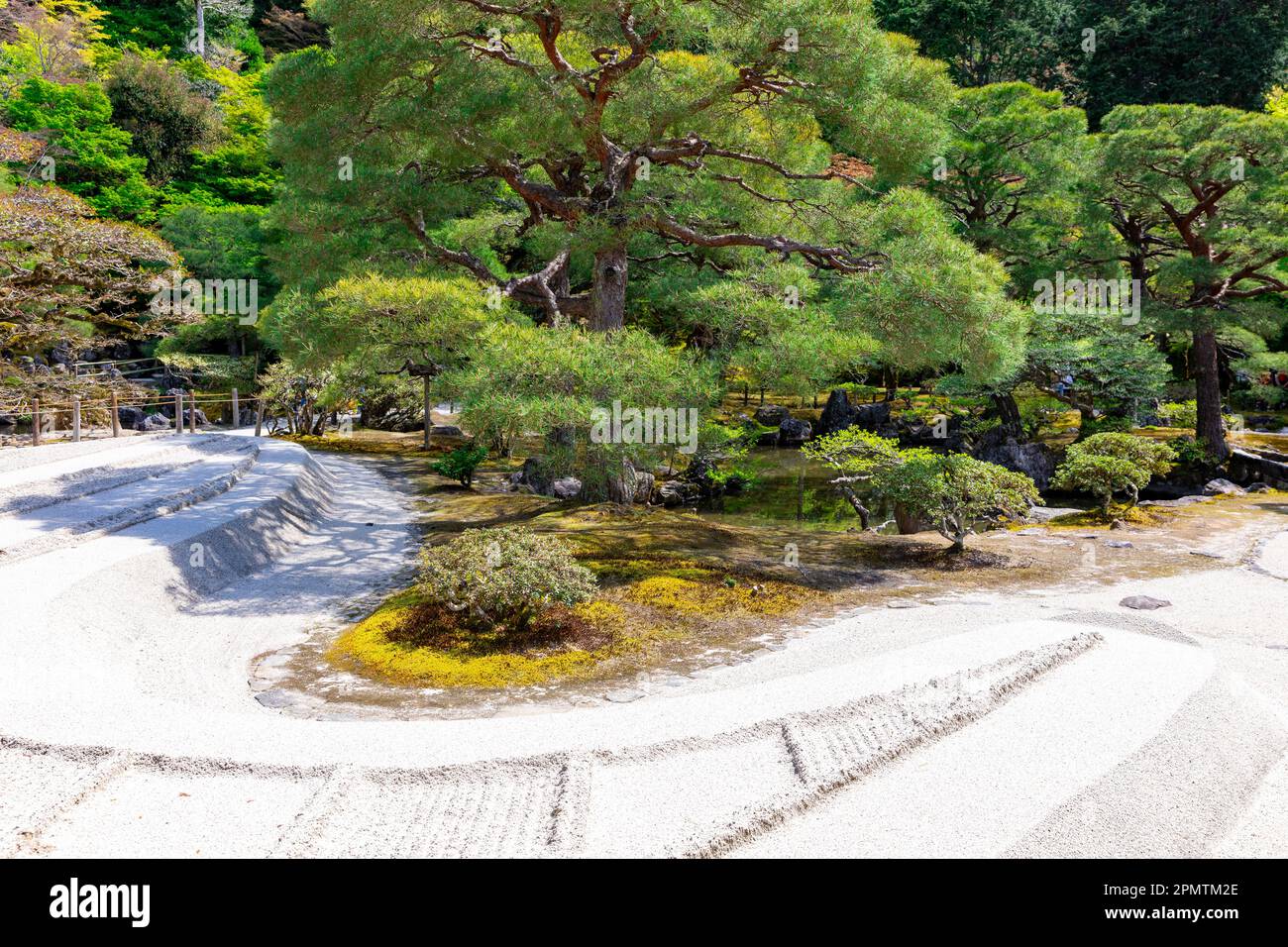 Kyoto Japan April 2023, Ginkaku-ji Silver Pavilion temple sand raked ...