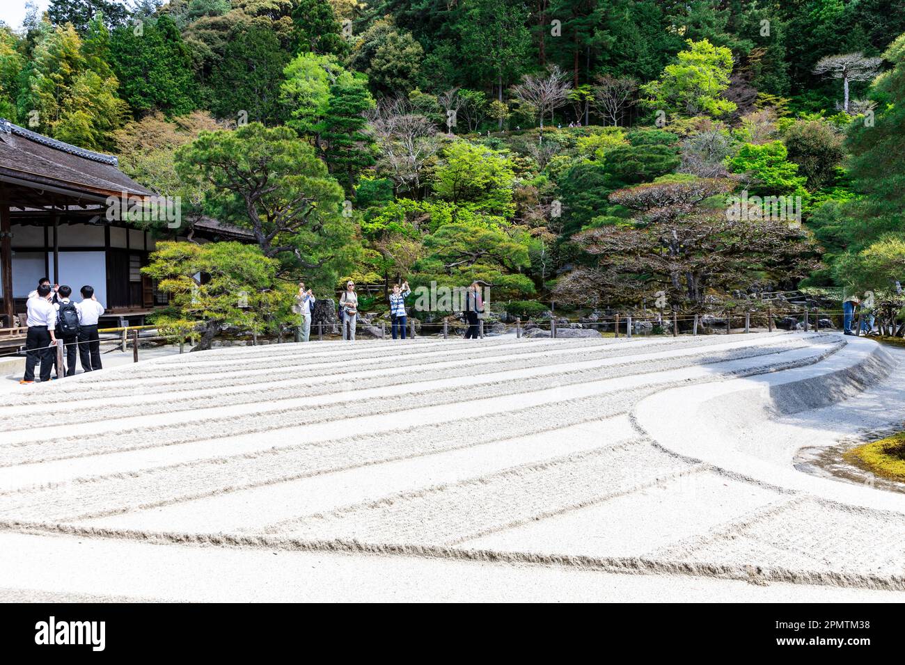 Kyoto Japan April 2023, Ginkaku-ji Silver Pavilion temple sand raked ...