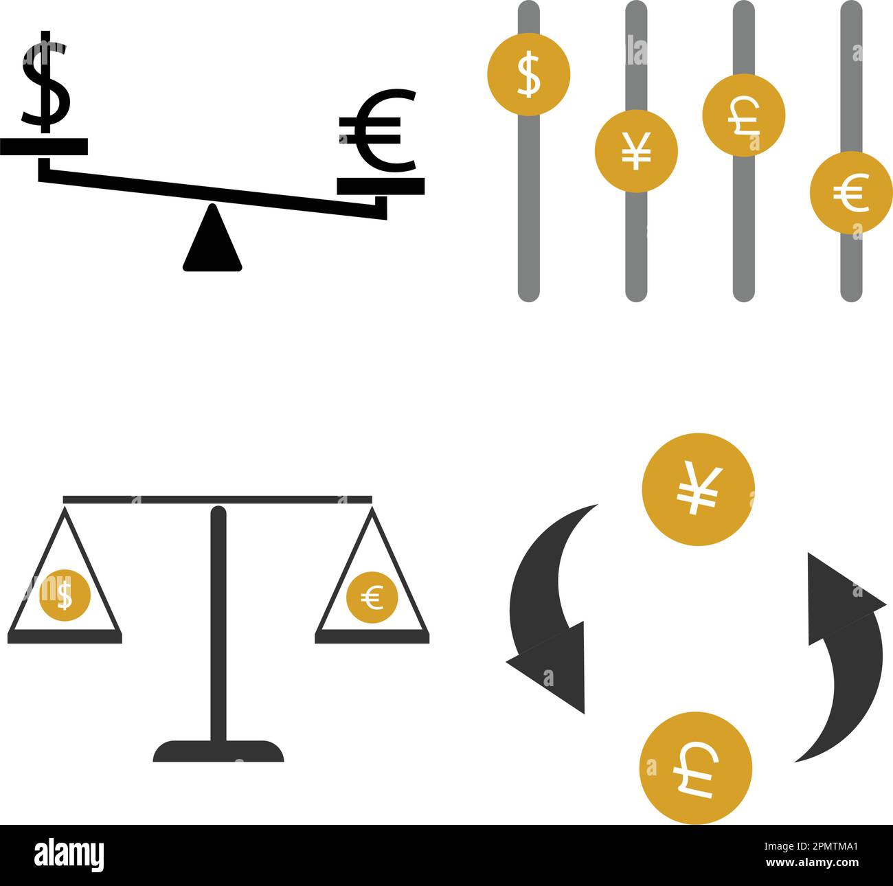Currency Exchange Analysis and Comparison Vector Icon Design Stock ...