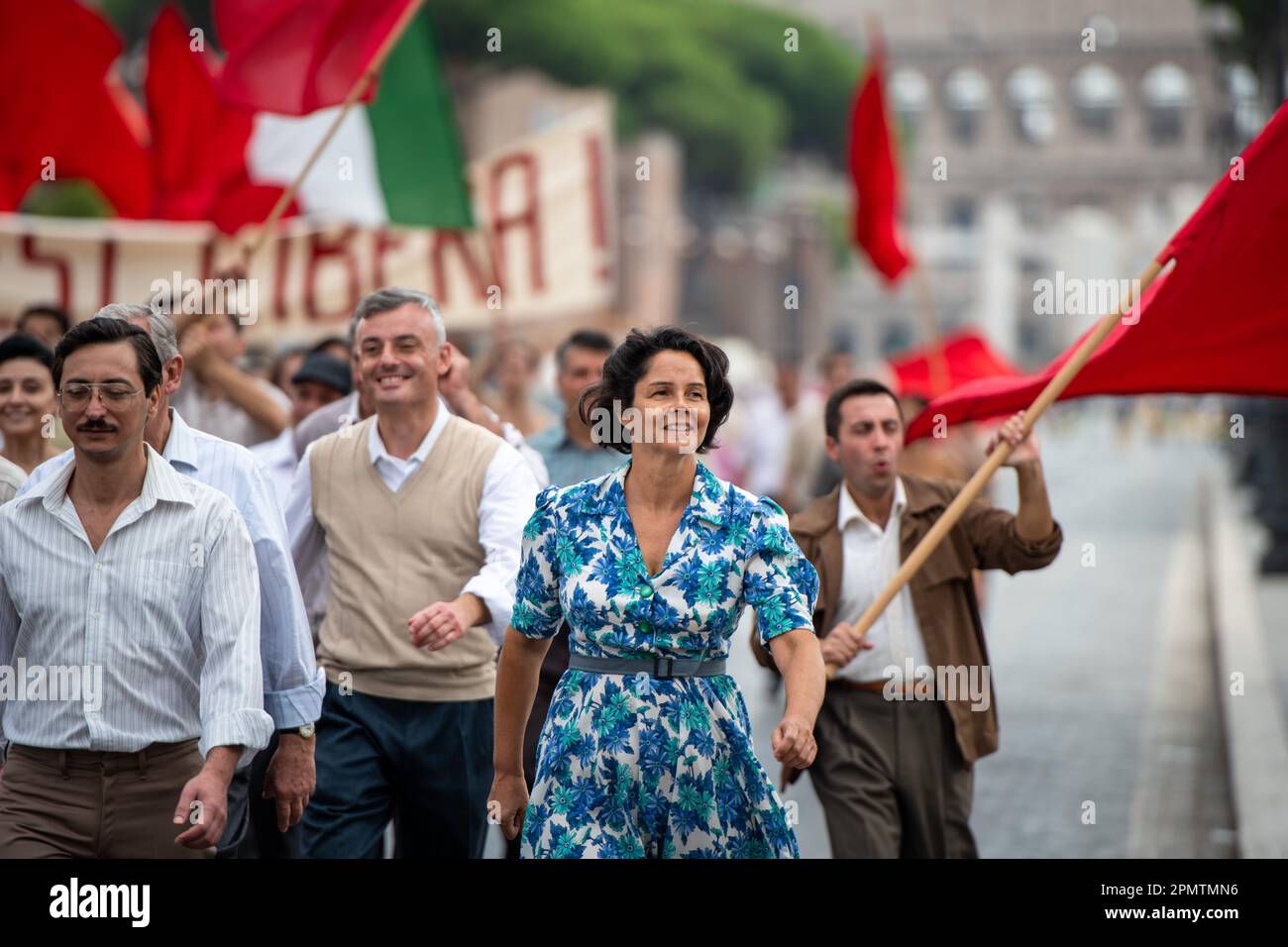 Rome, Italy. 08th Oct, 2022. Actors in action during the shooting. The ...