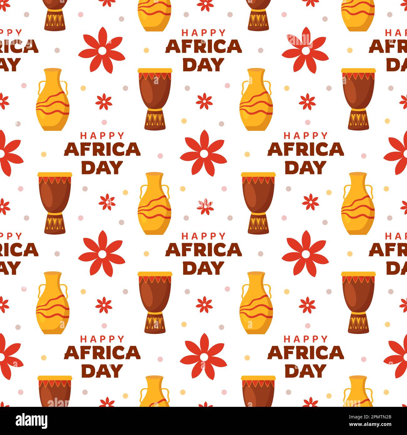 Happy Africa Day Seamless Pattern Design with Culture African Tribal ...