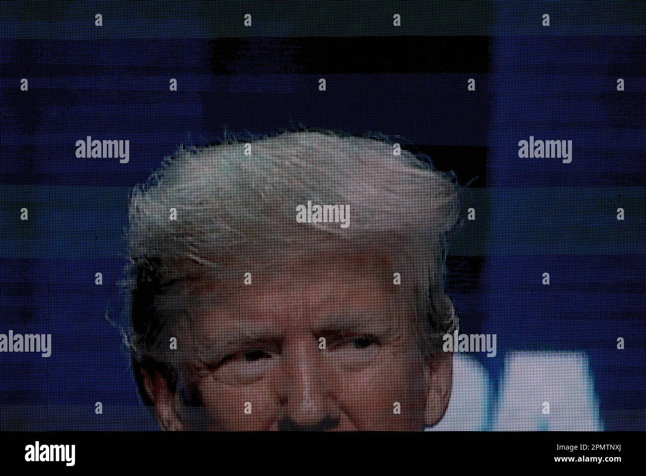 Trump projected on screen hi-res stock photography and images - Alamy