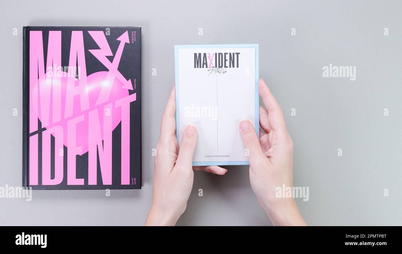Stray Kids MAXIDENT mini Album Box set on grey. Music CD. South Korean ...