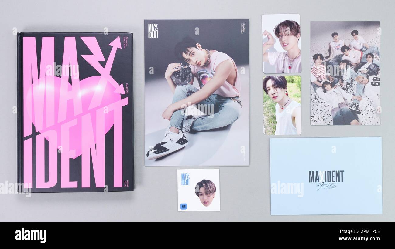 Stray Kids MAXIDENT mini Album Box set on grey. Music CD. South Korean ...