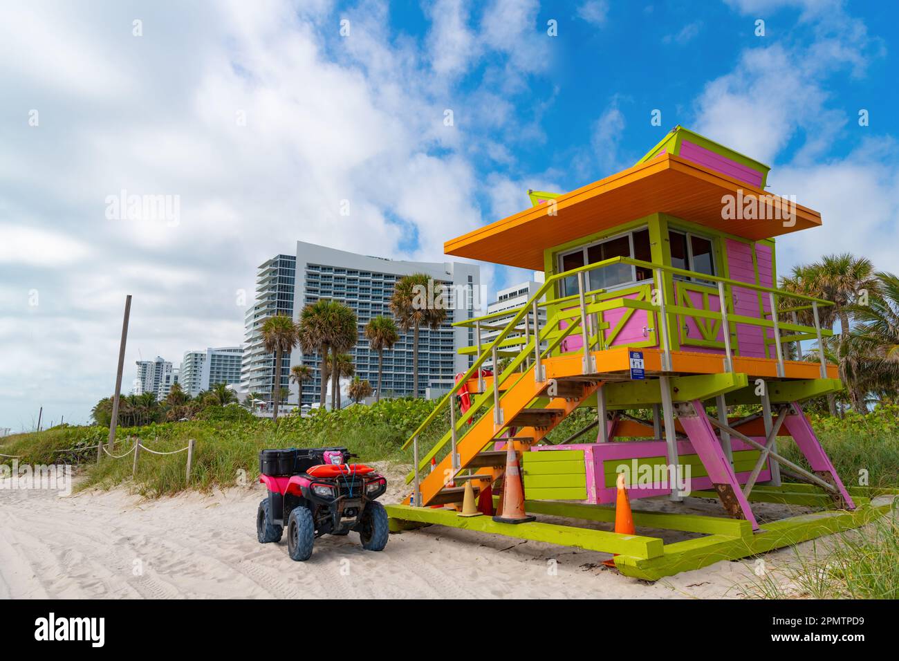 image of lifeguard at miami beach with quad bike. lifeguard at miami ...