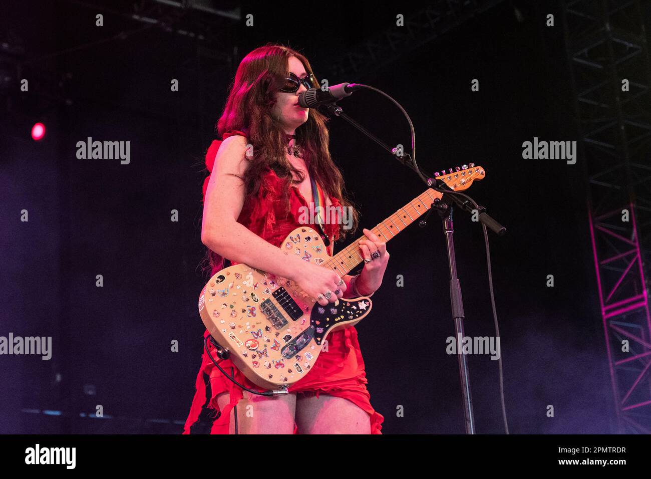 Rhian Teasdale of Wet Leg performs at the Coachella Music & Arts ...