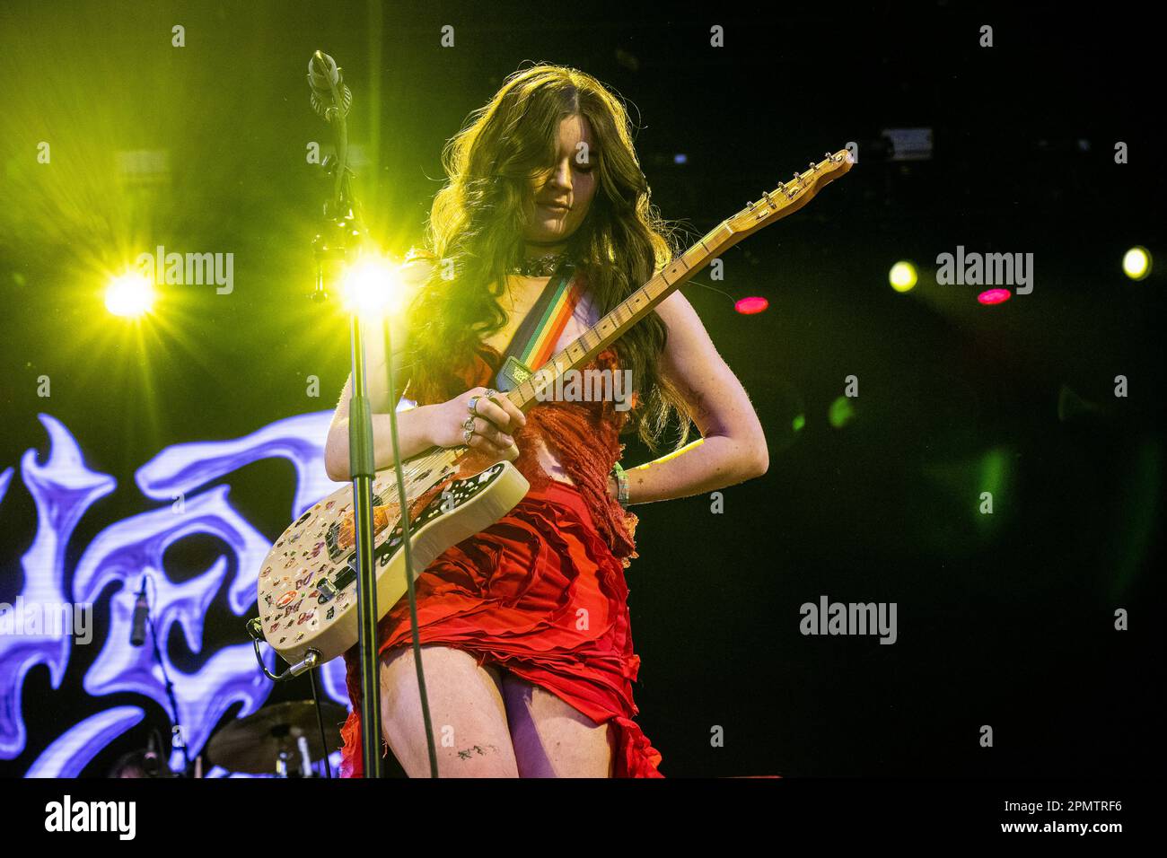 Rhian Teasdale of Wet Leg performs at the Coachella Music & Arts ...