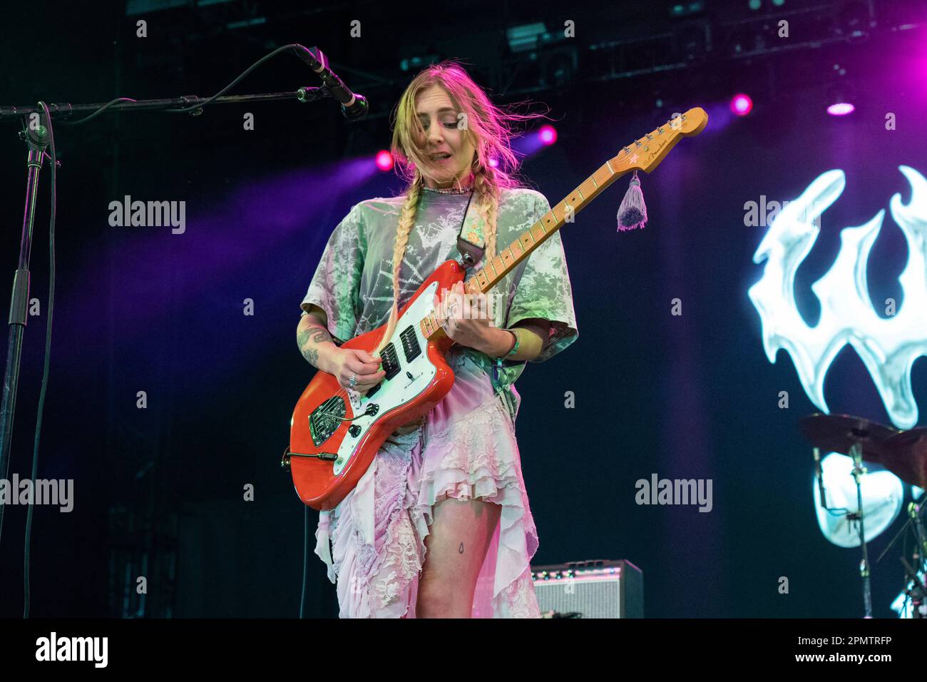 Hester Chambers of Wet Leg performs at the Coachella Music & Arts Festival at the Empire Polo ...