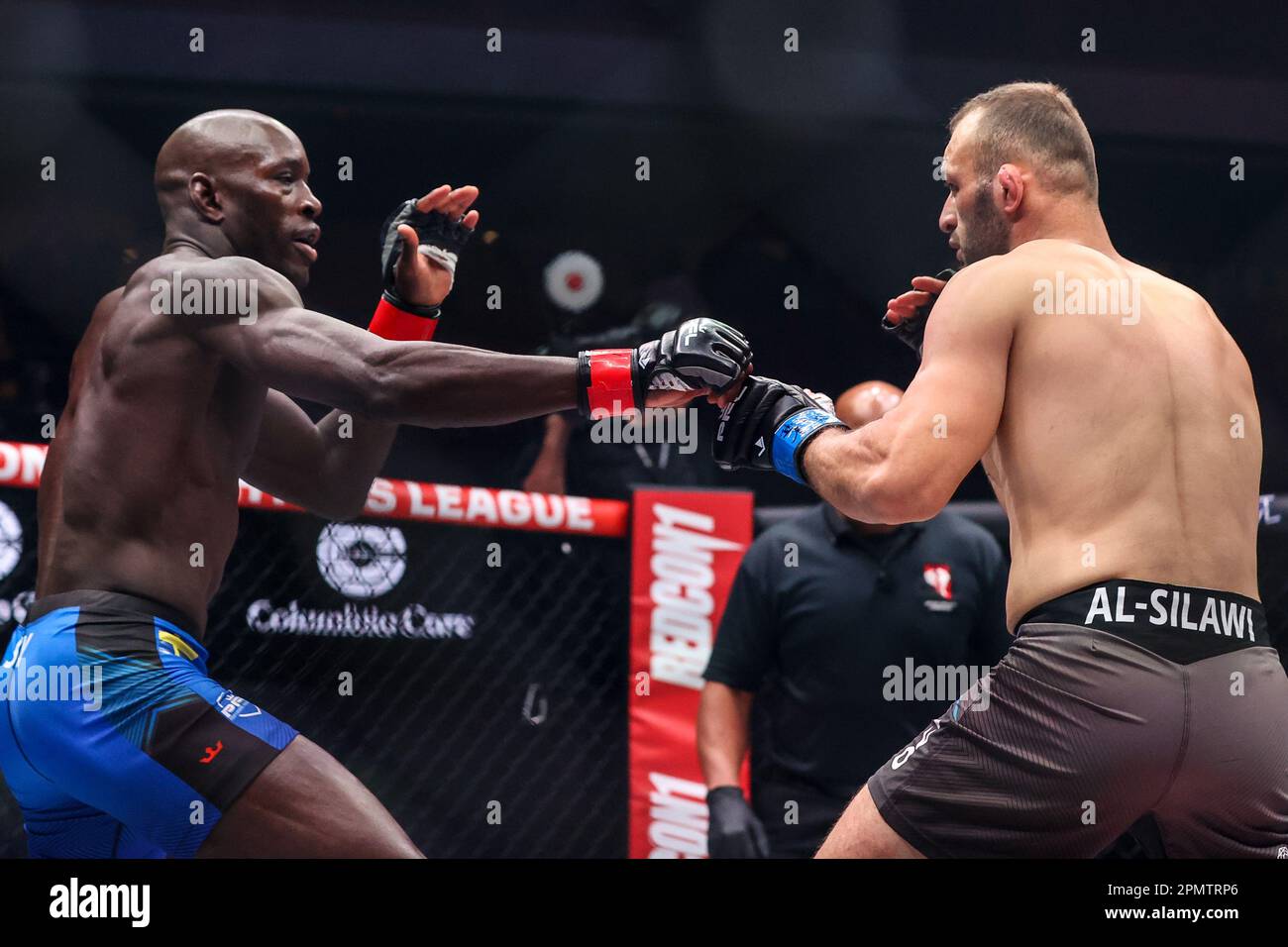 April 14, 2023: (L-R) Welterweight Sadibou Sy and Jarrah Al Silawi in ...
