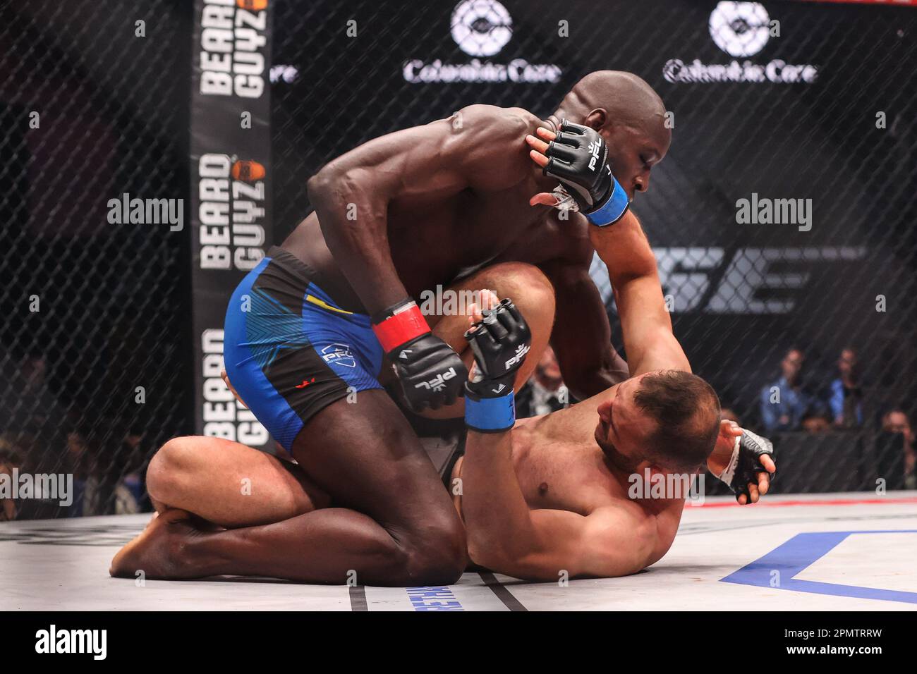 Las Vegas, NV, USA. 14th Apr, 2023. Welterweight Sadibou Sy on top of ...