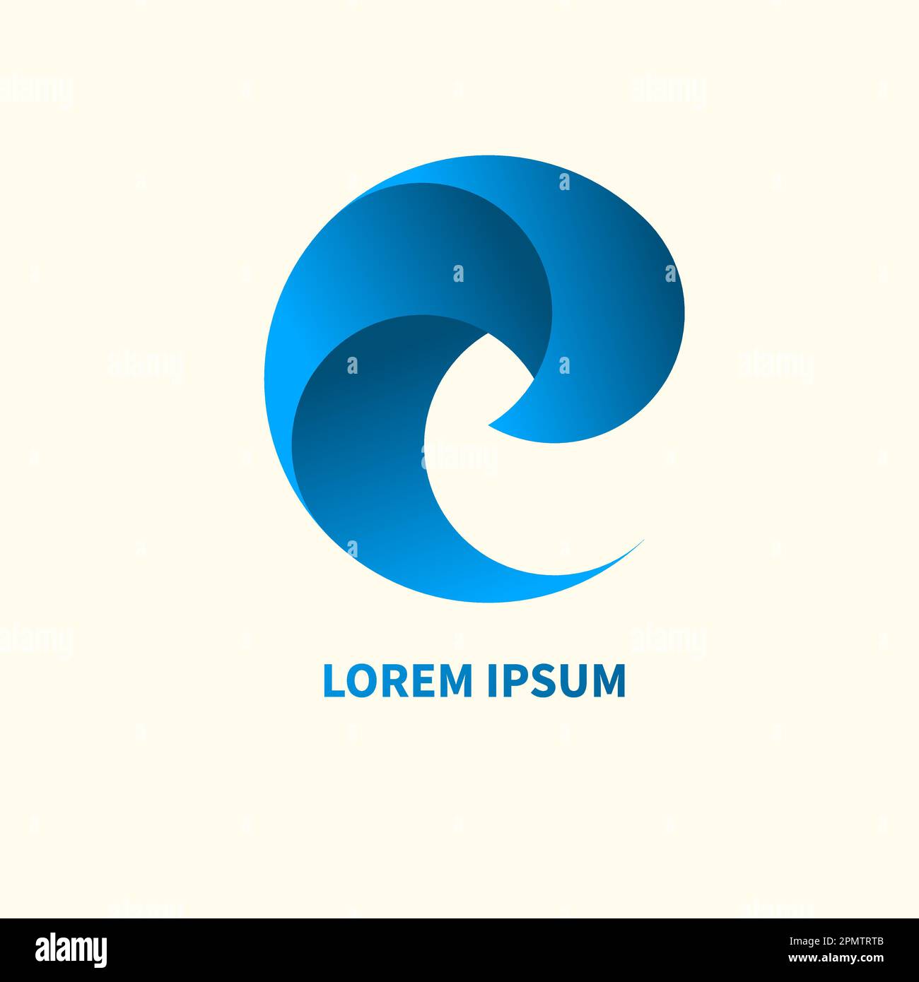 Blue water curl logo, abstract geometric eco icon Stock Vector Image ...