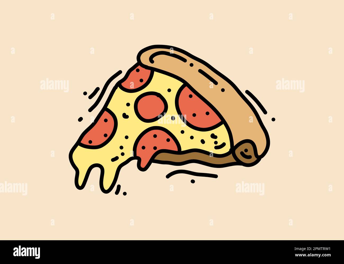 Hand drawing illustration design of pizza slice Stock Vector Image ...