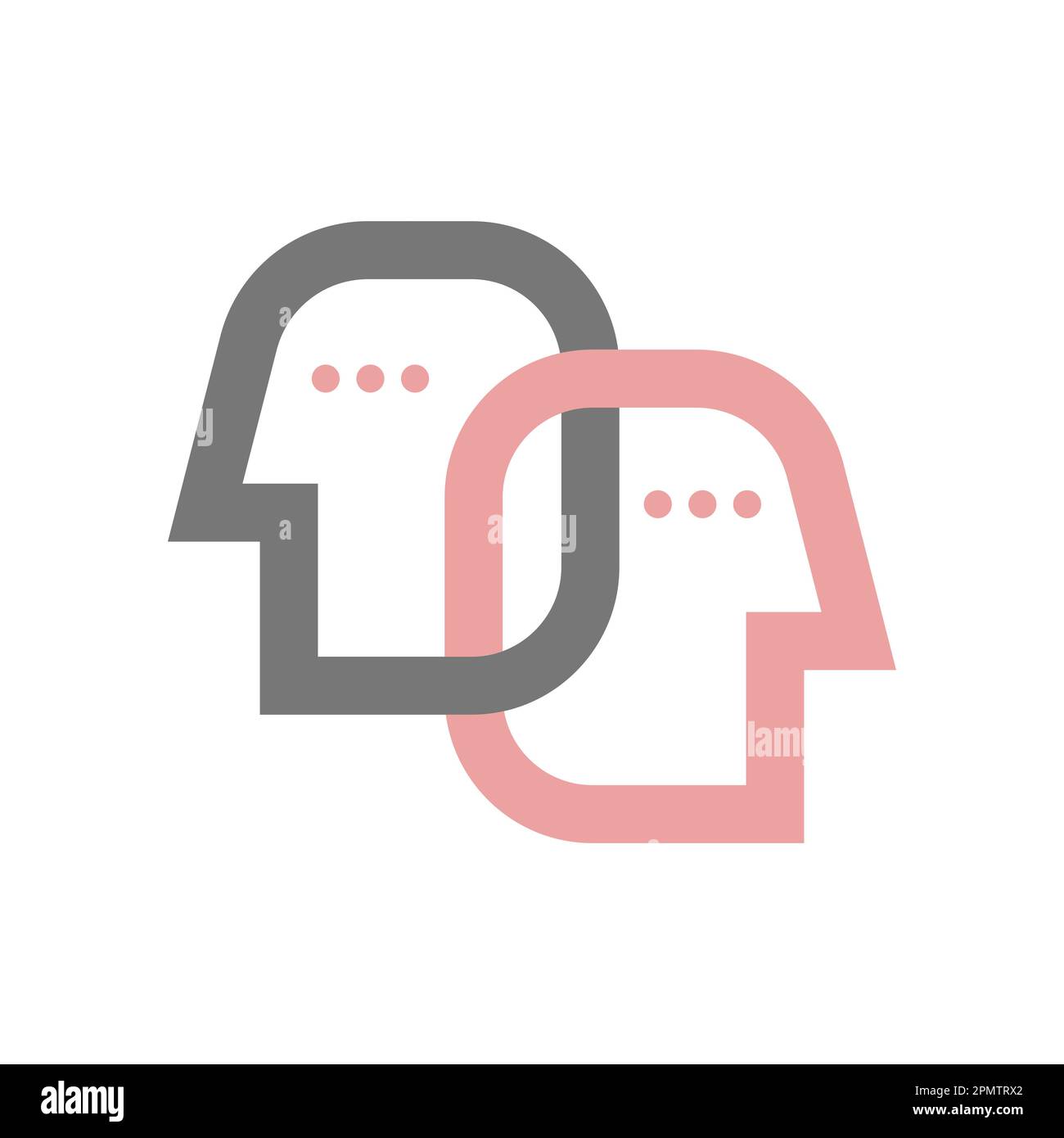 Two Connected Line Profiles Of People Abstract Minimal Logo Stock Vector Image And Art Alamy