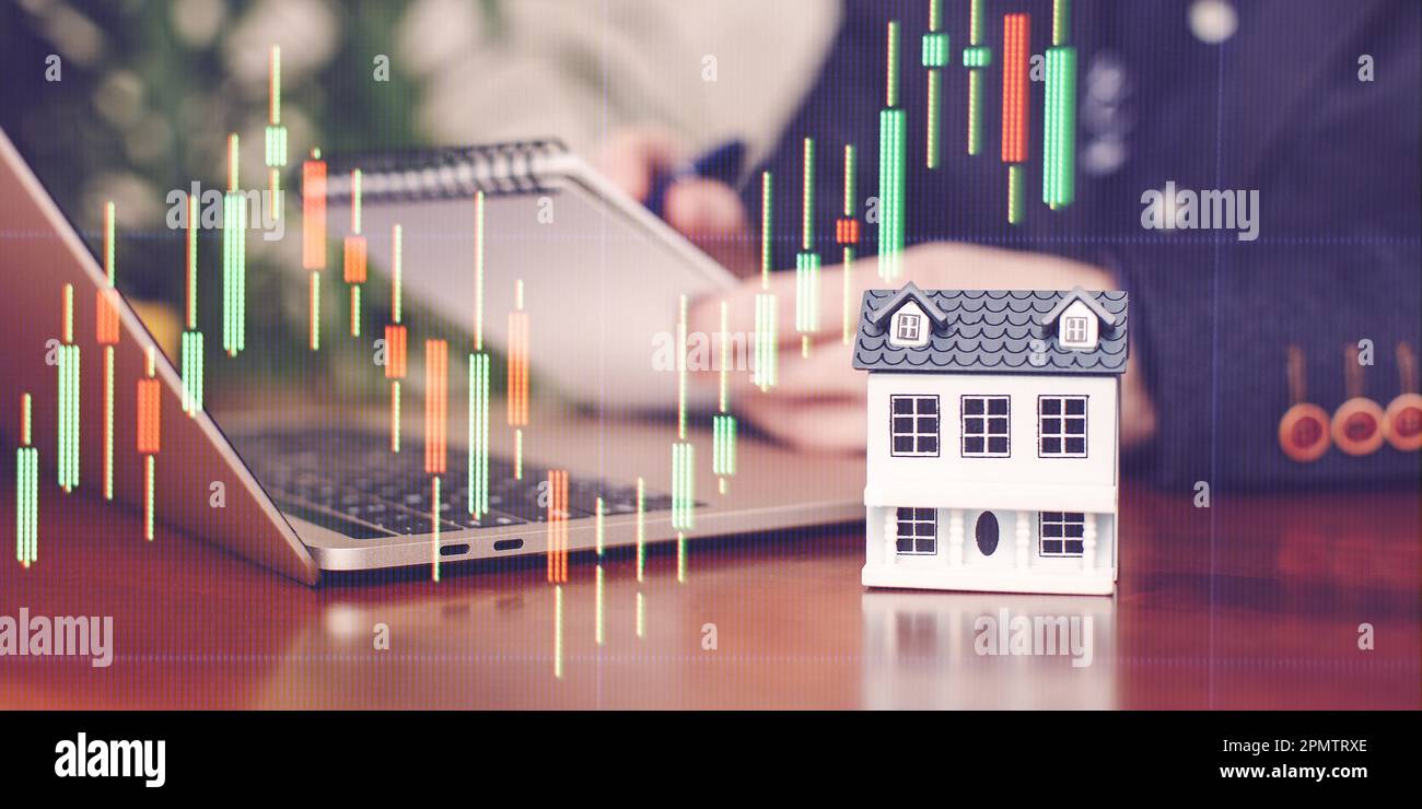 Real estate investment chart and mortgage financial Stock Photo - Alamy
