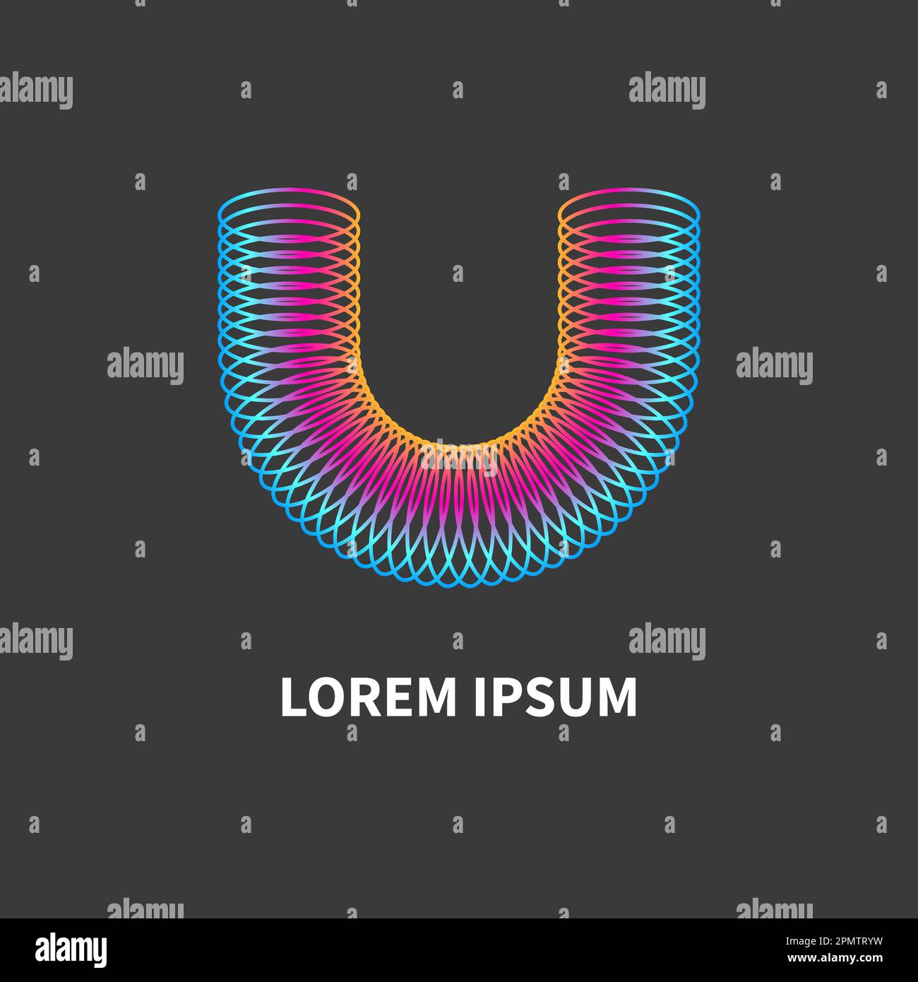 U letter, geometric shape made of thin lines Stock Vector Image & Art ...