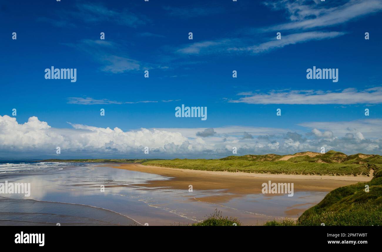 Beautiful beach with sand dunes at Bundoran County Donegal Ireland a ...
