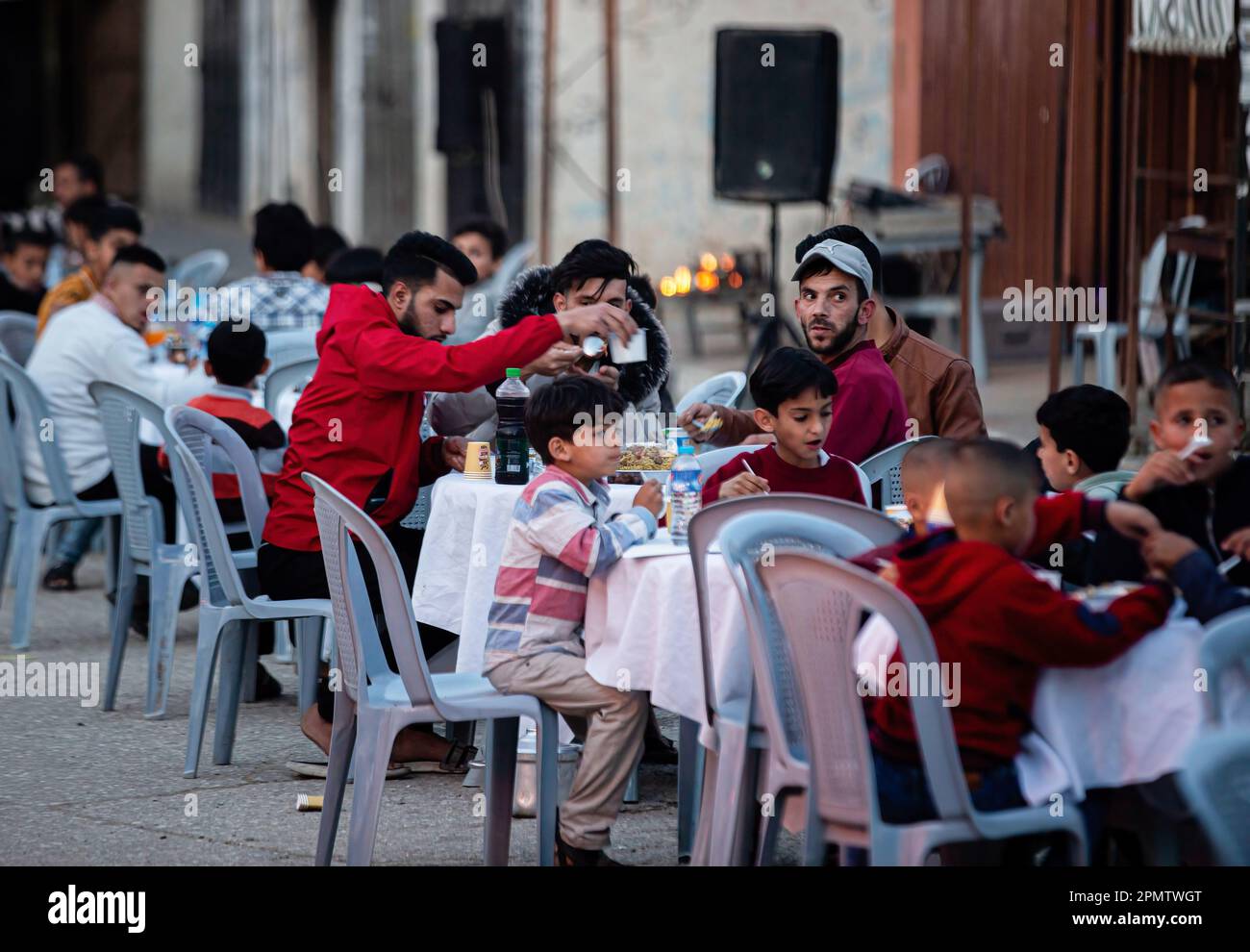 Gaza, Palestine. 14th Apr, 2023. Palestinian families have a collective ...