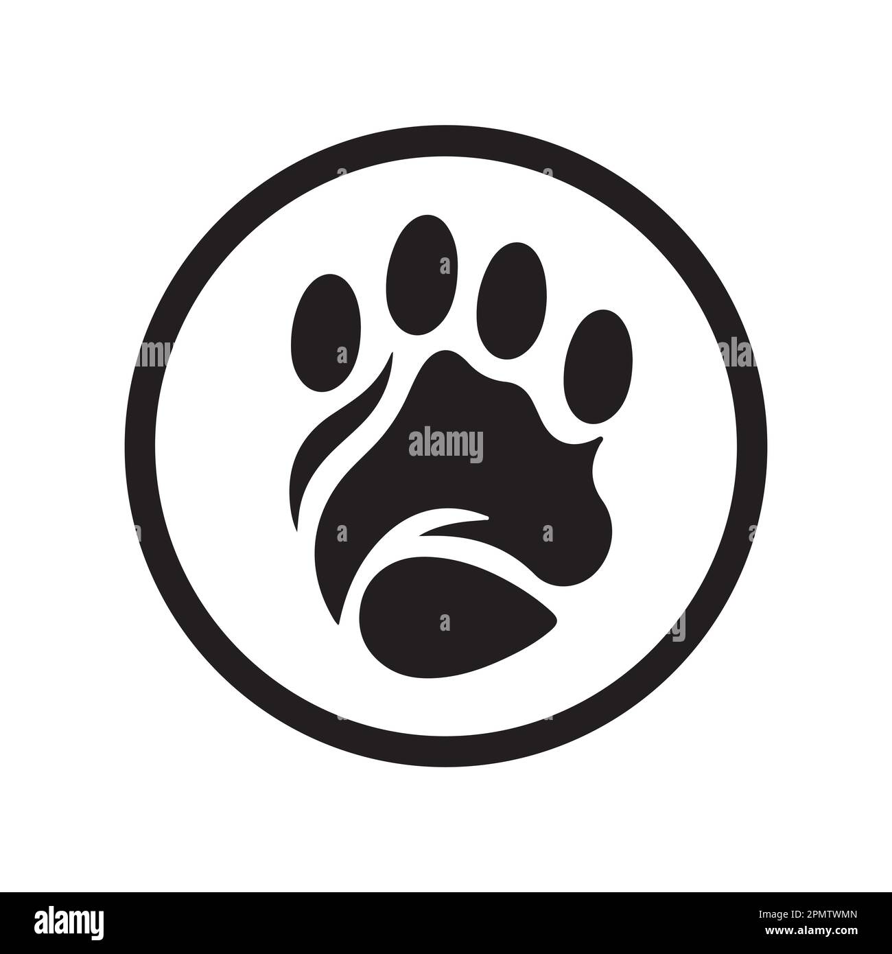 Paw circle logo Black and White Stock Photos & Images - Alamy