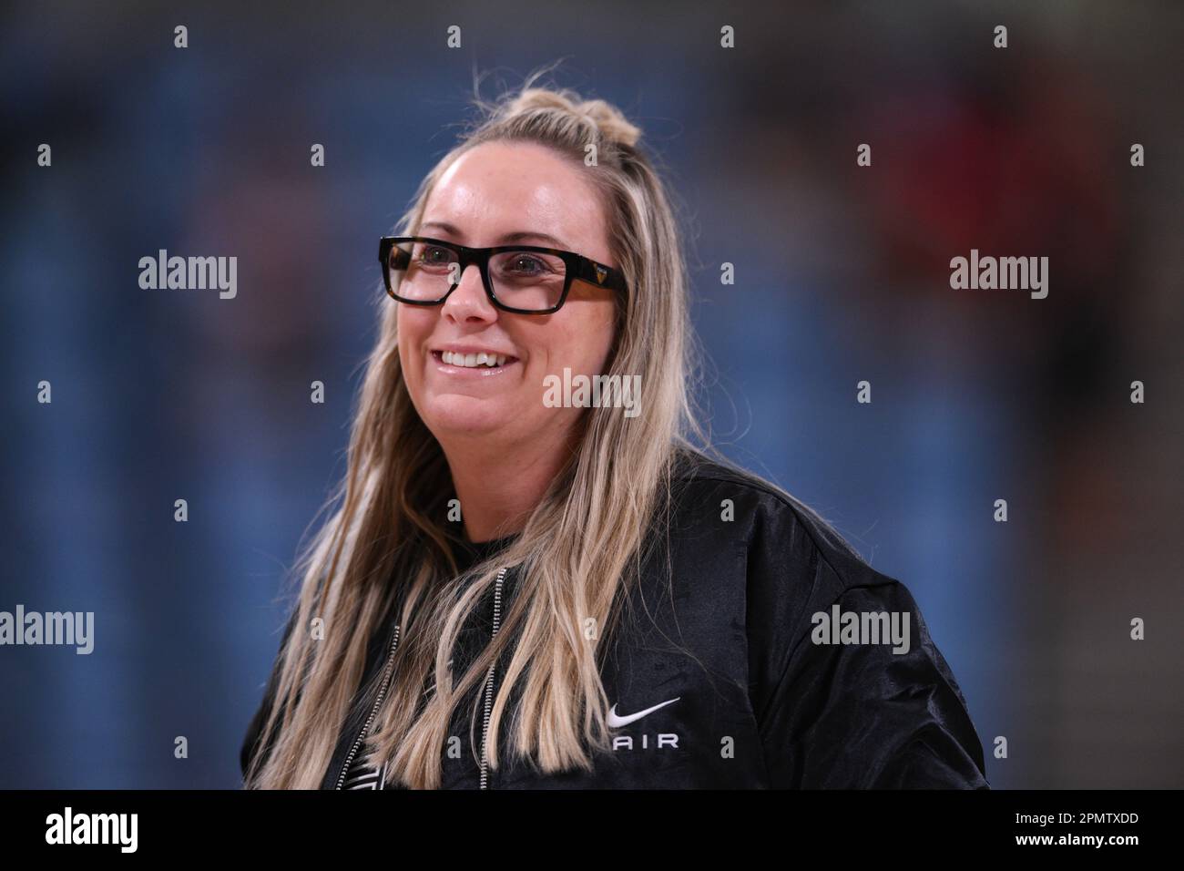 Assistant Coach of the Magpies Kate Upton before the Super Netball ...