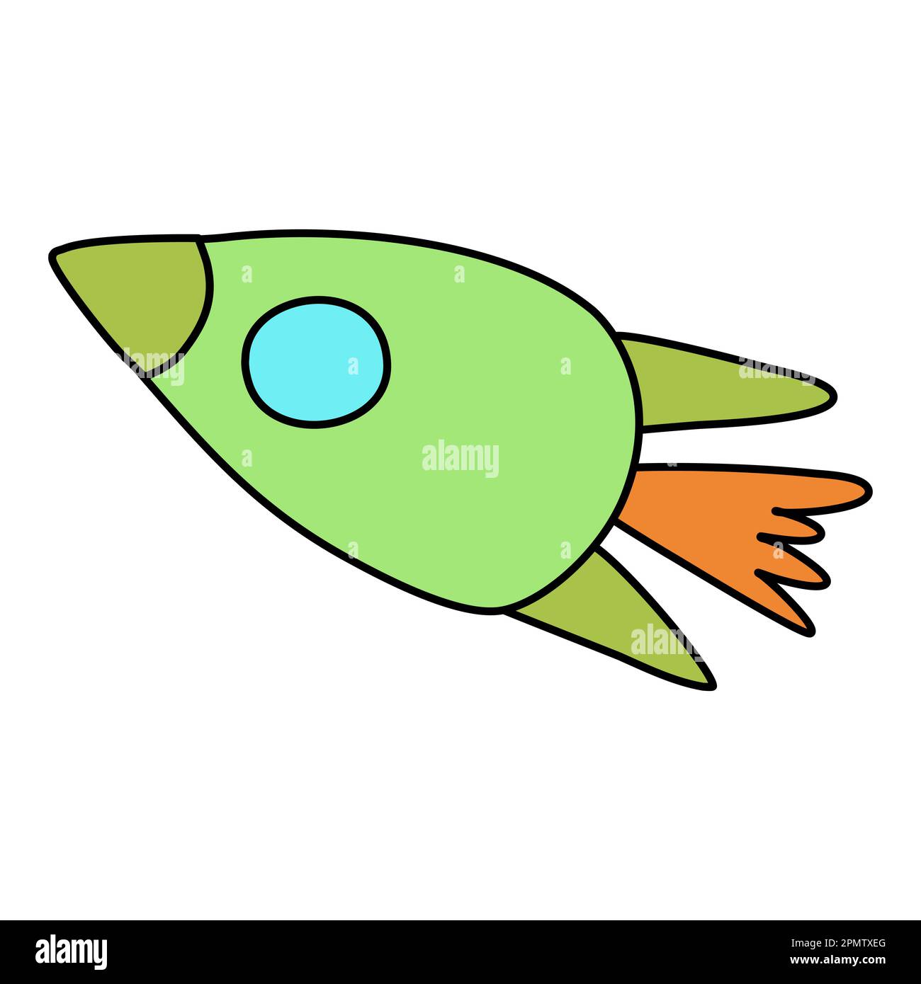 Spaceship rocket icon, startup, space, business concept, doodle style ...