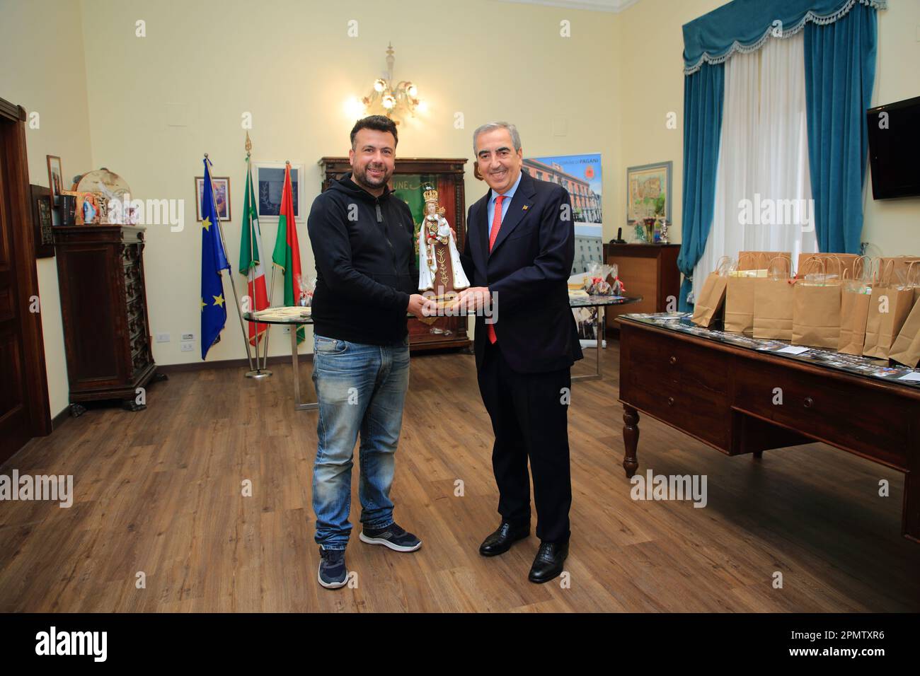 Pagani, Salerno, Italy - April 14, 2023 : Seen the Senator, Maurizio ...